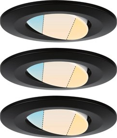 P 93096 HomeSpa LED vestavné svítidlo Calla 3ks sada výklopné IP65 90mm 30° 3x5W 230V CCT černá mat - PAULMANN