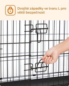 Klec pro psa MAX, skládací, 122x76x81cm, černá Feandrea