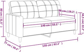 vidaXL 2místná pohovka 140 cm textil [359092] Barva: Černá