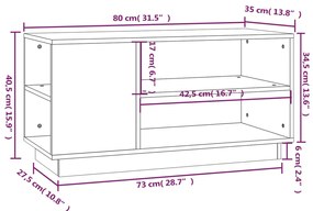 TV skříňka medově hnědá 80x35x40,5 cm masivní borové dřevo - Default Title