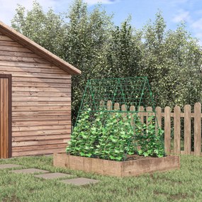 Outsunny Kovový Trellis pro Šplhající Rostliny - Zelený, Bez Rzi, 180x100x180cm, Oblouk pro Růže, Zahradní Trellis pro Rajčata, Zeleninu, Květiny, Šp…