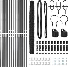Hexagonální kotvení plotu 25 x 1,6 m Ocel potažená PVC Šedá 3352832