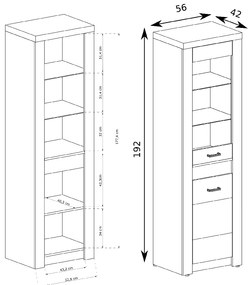 Obývací stěna INDIANAPOLIS s | sestava D | 330 cm | jasan světlý