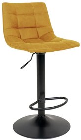 OnaDnes -20% Nordic Living Žlutá sametová barová židle Nellie 63-83 cm