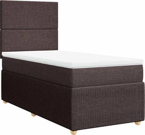 Box spring postel s matrací tmavě hnědá 80x200 cm textil 3291879