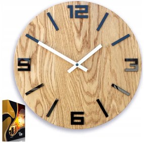 M.Clock Nástěnné dřevěné hodiny 33x33cm přírodní dub