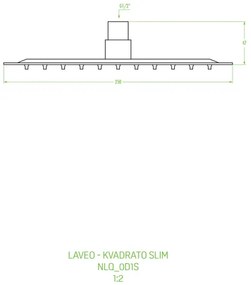 Laveo Kvadrato, horní/hlavová sprcha 250x250 mm, čtverec, chromová, LAV-NLQ_0D1S