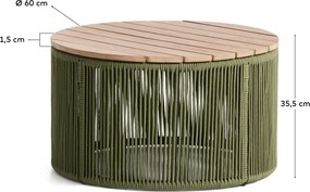 Kulatý zahradní konferenční stolek s deskou z akácie ø 60 cm Dandara – Kave Home