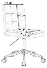 Židle TOLEDO VELUR na stříbrné podstavě s kolečky - fialový vřes