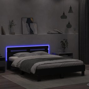 Rám postele s čelem a LED osvětlením černý 140 x 190 cm 3207561