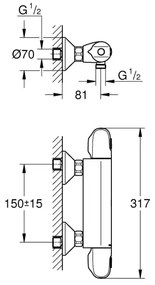 GROHE 34550000 - Termostatická sprchová baterie GROHTHERM 1000 DN 15 chrom