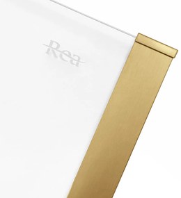 Rea Solar, sprchový kout s posuvnými dveřmi 90(dveře) x 90(stěna) x 195 cm, 6mm čiré sklo, zlatý matný profil, REA-K9500