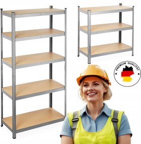 Skladovací Regál 2V1 Do Garáže Domu Ocel Mdf 180x90x40cm 175KG StandHeiz