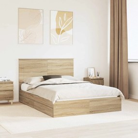 Postel s úložným prostorem se zásuvkou Sonoma dub 140 x 200 cm 3409554