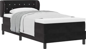 Postel s boxspringem s čelo Černá 90 x 200 cm samet 3340318