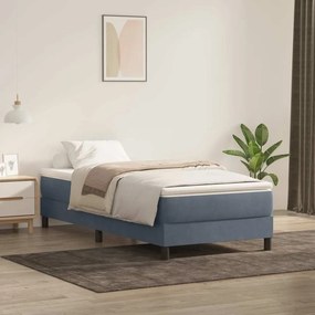 Postel Box Spring bez matrace tmavě šedá 80x220 cm samet 3315850
