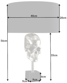 Designová stolní lampa Madigan 56 cm černo-stříbrná