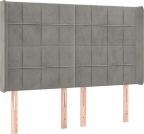 Box spring postel s matrací a LED světle šedá 140x200 cm samet 3139565