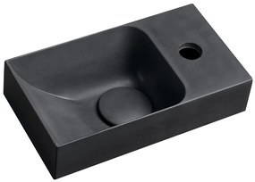 Sapho Sapho, PICCOLINO betonové umyvadlo 30,8x17cm, baterie vpravo, antracit, PK30516