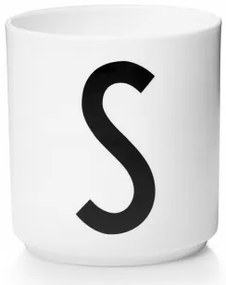 Porcelánový hrnek s písmenem S, bílá Design Letters