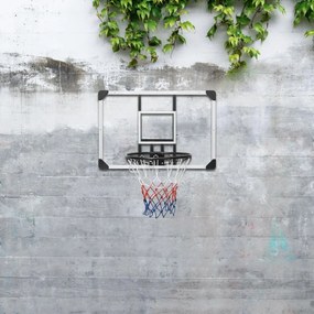 vidaXL Basketbalový koš s průhlednou deskou 90x60x2,5 cm polykarbonát