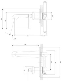 OMNIRES AM5215CR - Umyvadlová baterie pro podomítkovou instalaci ARMANCE chrom