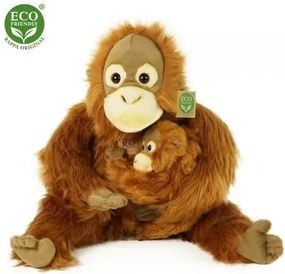 RAPPA Plyšový orangutan s mládětem 28 cm / ECO-FRIENDLY / od 0 měsíců
