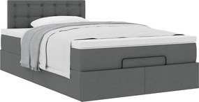 Osmanský postel s matrací tmavě šedá 120x190 cm textil 3311609