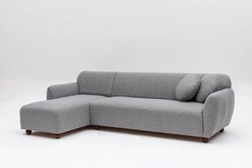 Designová rohová sedačka Jamiya 273 cm světle šedá - levá