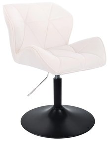 LuxuryForm DESIGN Otočná židle MILANO VELUR na černém talíři - bílá