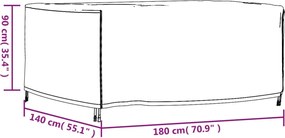 vidaXL Plachta na zahradní nábytek černá 180x140x90cm nepromokavá 420D [364807]