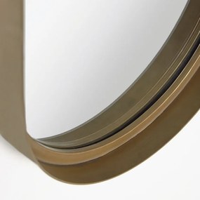 OnaDnes -20% Zlaté kovové závěsné zrcadlo Kave Home Tiare 31 x 101 cm