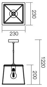 Smarter 01-1262 závěsné svítidlo Sketch, černé, měď, 1xE27, 23cm