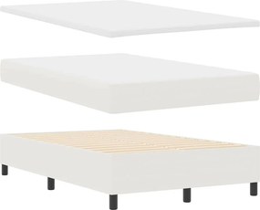 Postel s boxspringem s čelo Krémová a bílá 120 x 200 cm 3337553