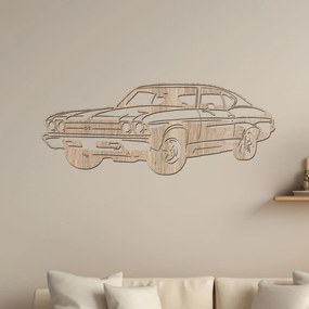 dřevo života Dřevěný obraz Chevrolet Chevelle SS F235 Zvolte rozměr (cm): 80x32, Zvolte barvu dekoru: Dub Sonoma