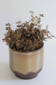 Hnědý perleťový keramický květináč 18cm