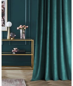 Room99 Hotový závěs na kroužcích CHARMY Jednobarevný Velurový Zatemňovací Barva: Pudrová/Stříbrná, Velikost: 140 x 250 cm