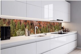 DIMEX | Fototapeta do kuchyně Barevný borový háj KI-420-198 | 420 x 60 cm | hnědá, zelená