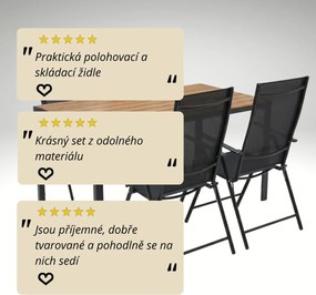 Vikio Zahradní set 140x80 pro 4 osoby skládací židle V134-P2 přírodní