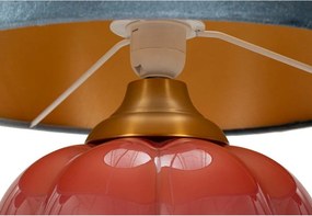 Červená/modrá skleněná stolní lampa s textilním stínidlem (výška 50 cm) Helene – Mauro Ferretti