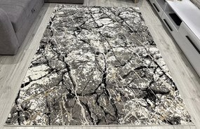HU Vícebarevný moderní koberec Glamour 25226-Siyach Rozměr: 60x110 cm