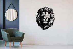 Lepy.cz Samolepka na zeď Lev - Hlava Velikost (šířka x výška): 50x60cm, Barevná varianta: Černá