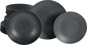 XXXLutz JÍDELNÍ SOUPRAVA Lava Stone black 18dílné Creatable - Online Only nádobí - 007768050201