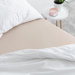 Goldea jersey elastické prostěradlo - latte 120 x 200 cm