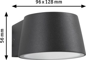 P 94713 LED venkovní nástěnné svítidlo Capea neláká hmyz IP44 96x128mm 2200K 6W 230V 98° černá hliník - PAULMANN