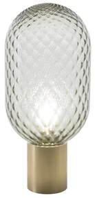 Il Fanale Bloom, stolní lampa z mosazi a kouřového šedého skla, 1x15W LED E27, průměr 20,8cm