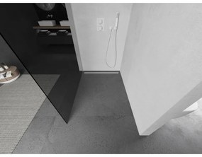 Mexen Kioto, Walk-In sprchová zástěna 70 x 200 cm, grafit 8 mm, bílý profil, 800-070-101-20-40