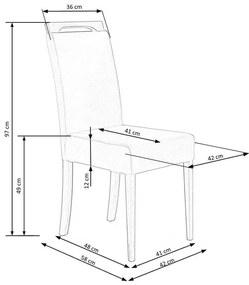 Jídelní židle Clarion II, modrá / dub medový