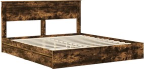 Postel s úložným prostorem se zásuvkou Kouřový dub 180 x 200 cm 3409896