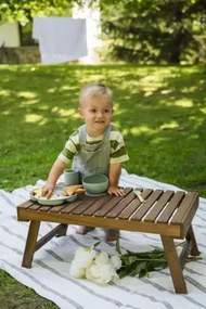 MoMi AMI růžový / Dětský silikonový jídelní set